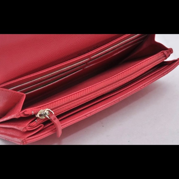 CHANEL | Bags | Chanel Caviar Skin Cc Logo Long Wallet | Poshmark